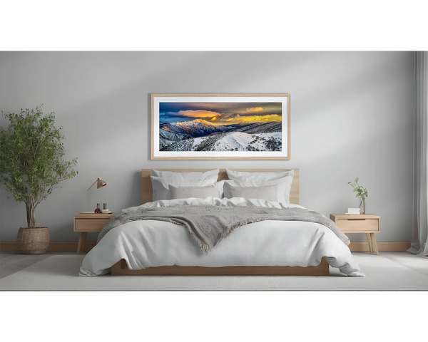 ALPINE MAGIC. Mount Feathertop Winter Snow Sunrise. Wall Art Print.