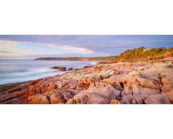 Breaking Through. Sunrise at Short Point, Merimbula. Wall Art Print.